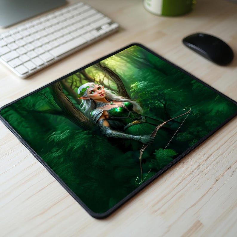 Enchanted Elf in Emerald Forest | Fantasy Digital Art Download - Etsy