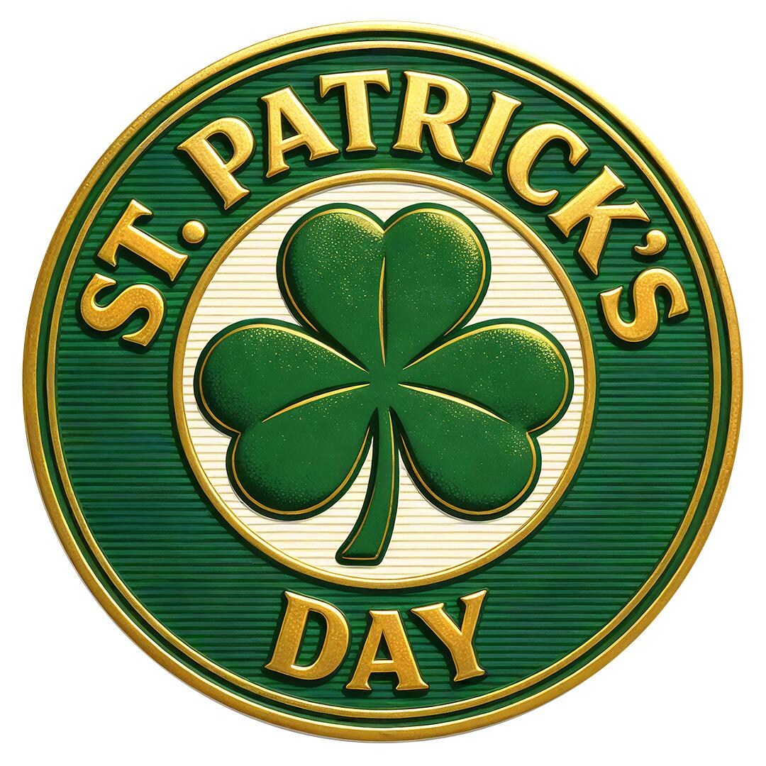 Retro St. Patrick’s Day Badge PNG – Irish Shamrock Emblem Digital ...