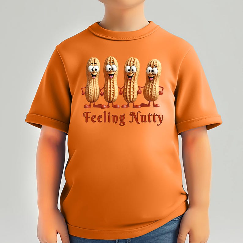 Funny Peanut Quote PNG: "feeling Nutty" Cartoon Design (digital Download) - Etsy