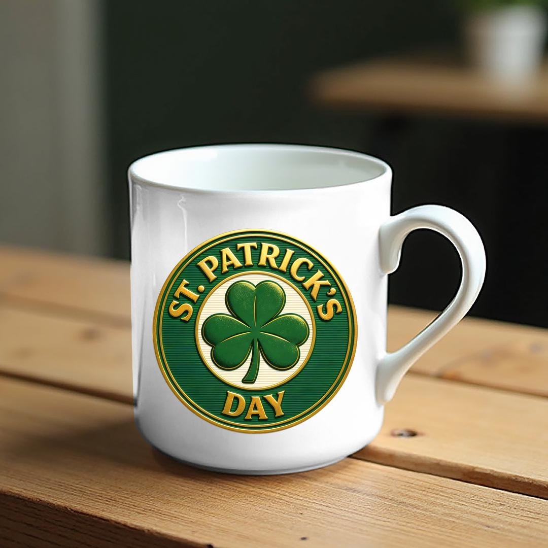 Retro St. Patrick’s Day Badge PNG – Irish Shamrock Emblem Digital ...