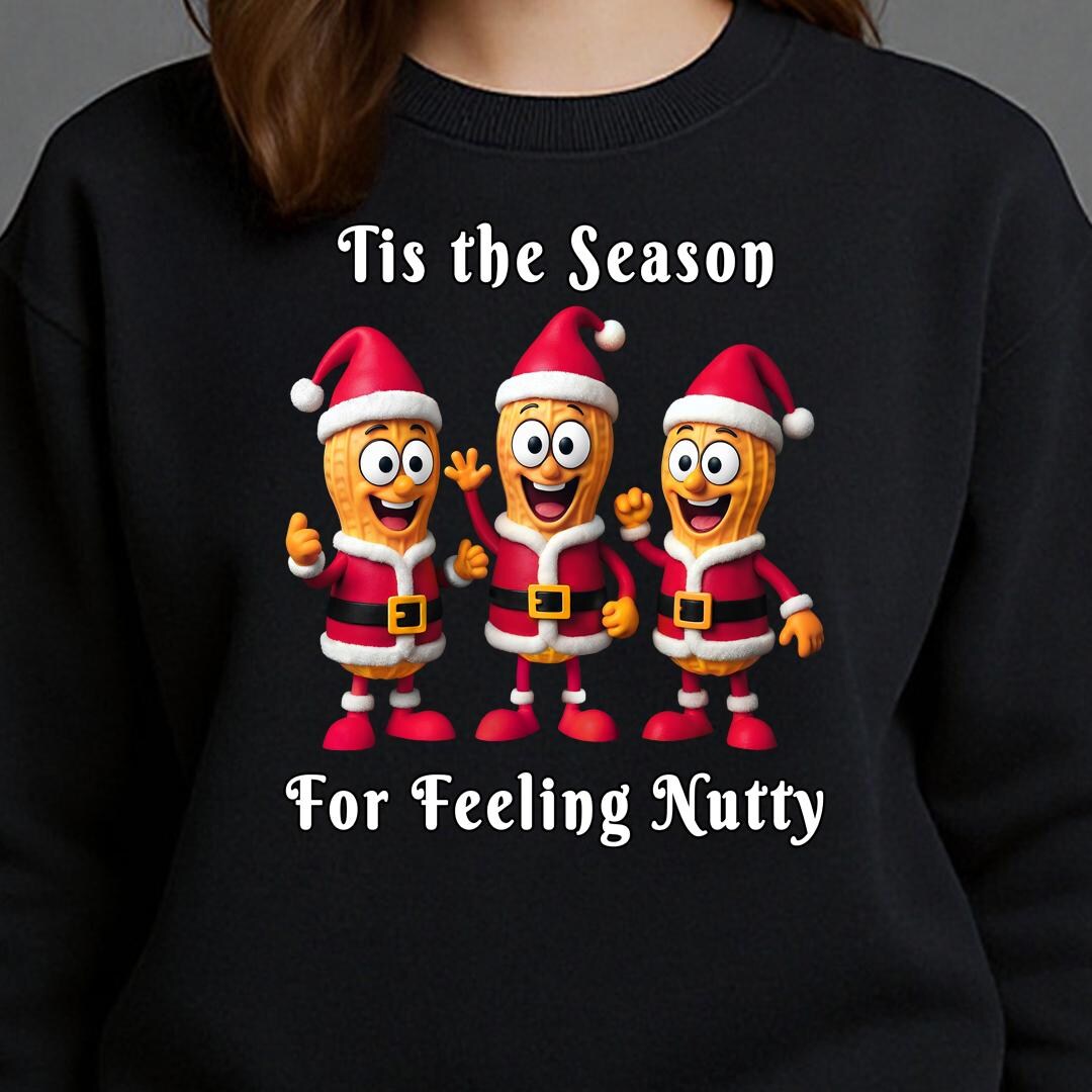 Tis the Season for Feeling Nutty PNG | Funny Christmas Peanuts Clipart ...