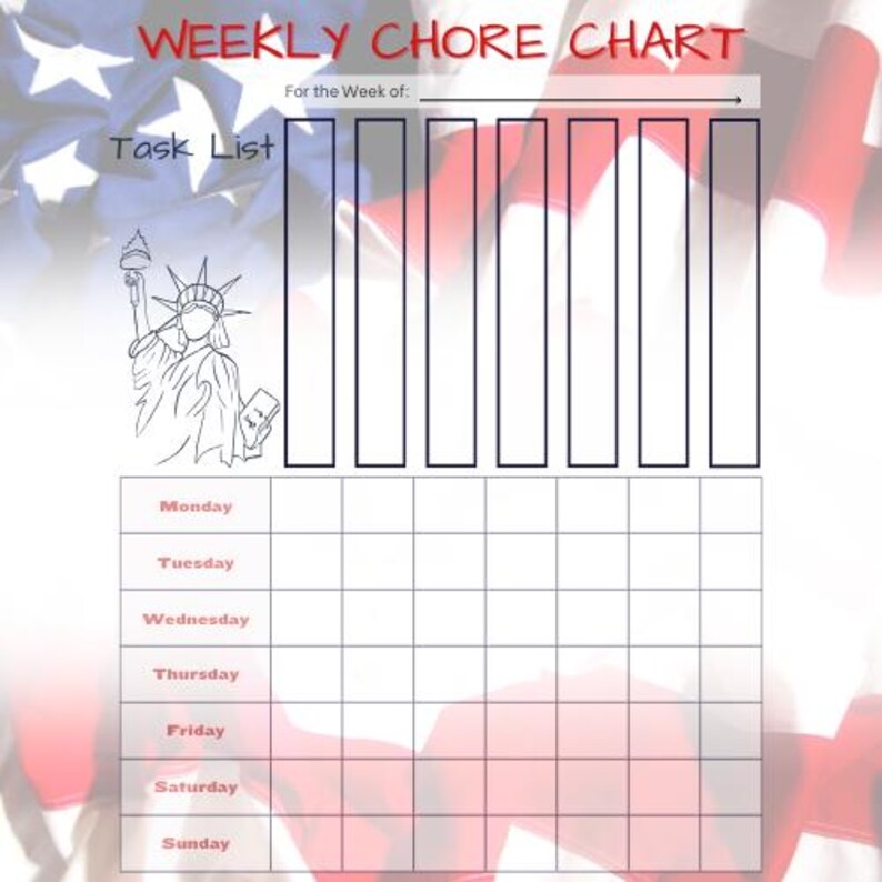 Patriotic Chore Chart - Etsy