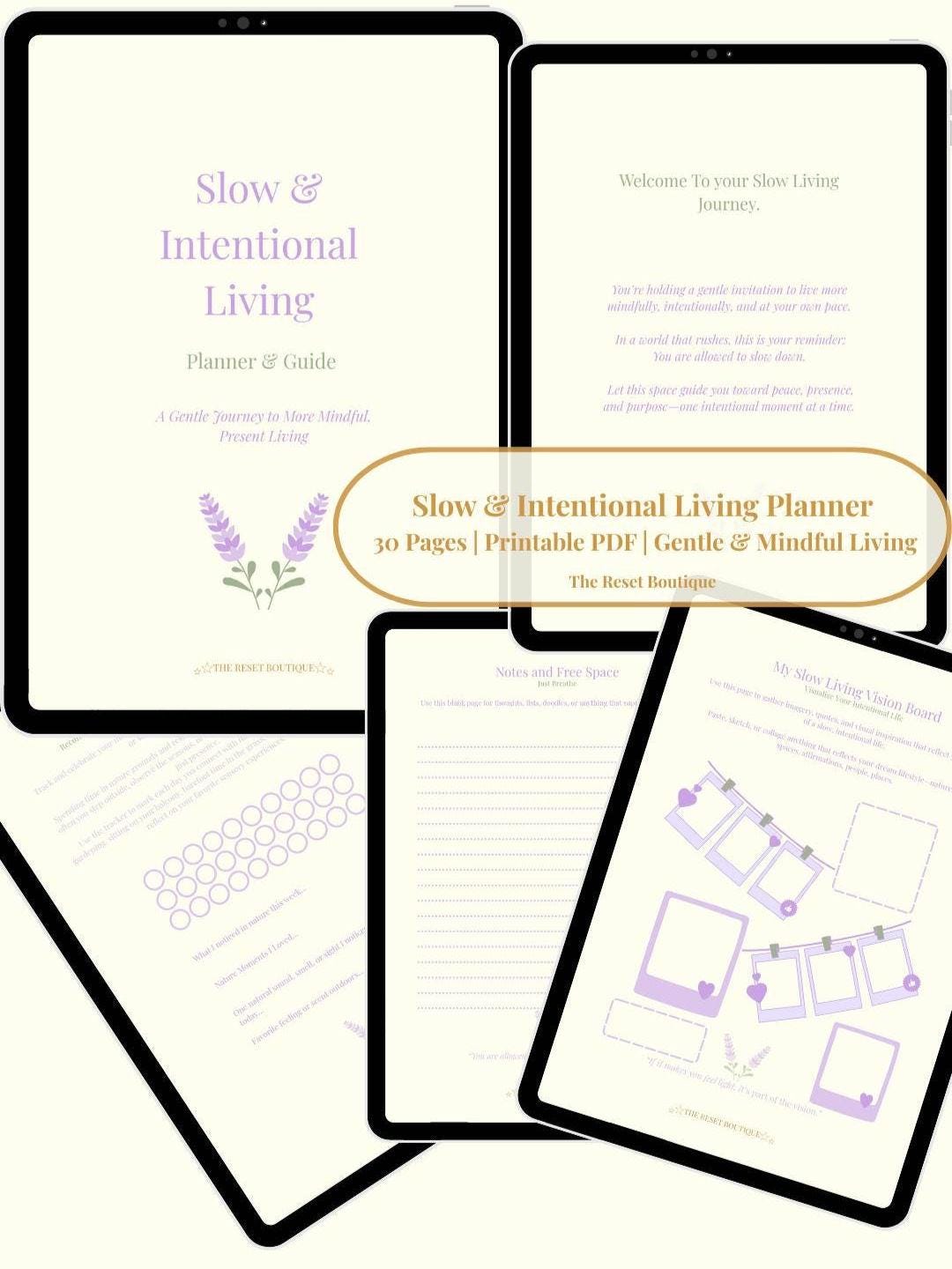 Slow Living Printable Planner | 30-page Self-care and Mindfulness ...