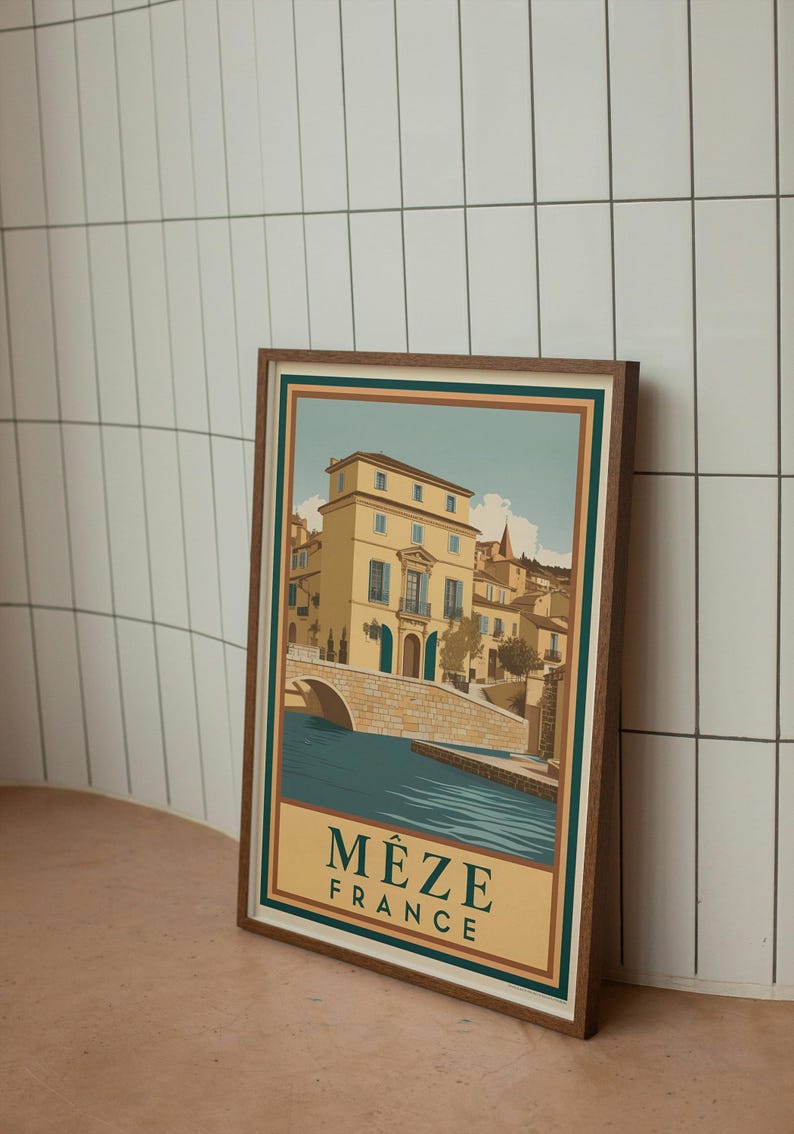 Mèze, France – A4 Vintage Travel Poster (physical Print) - Etsy