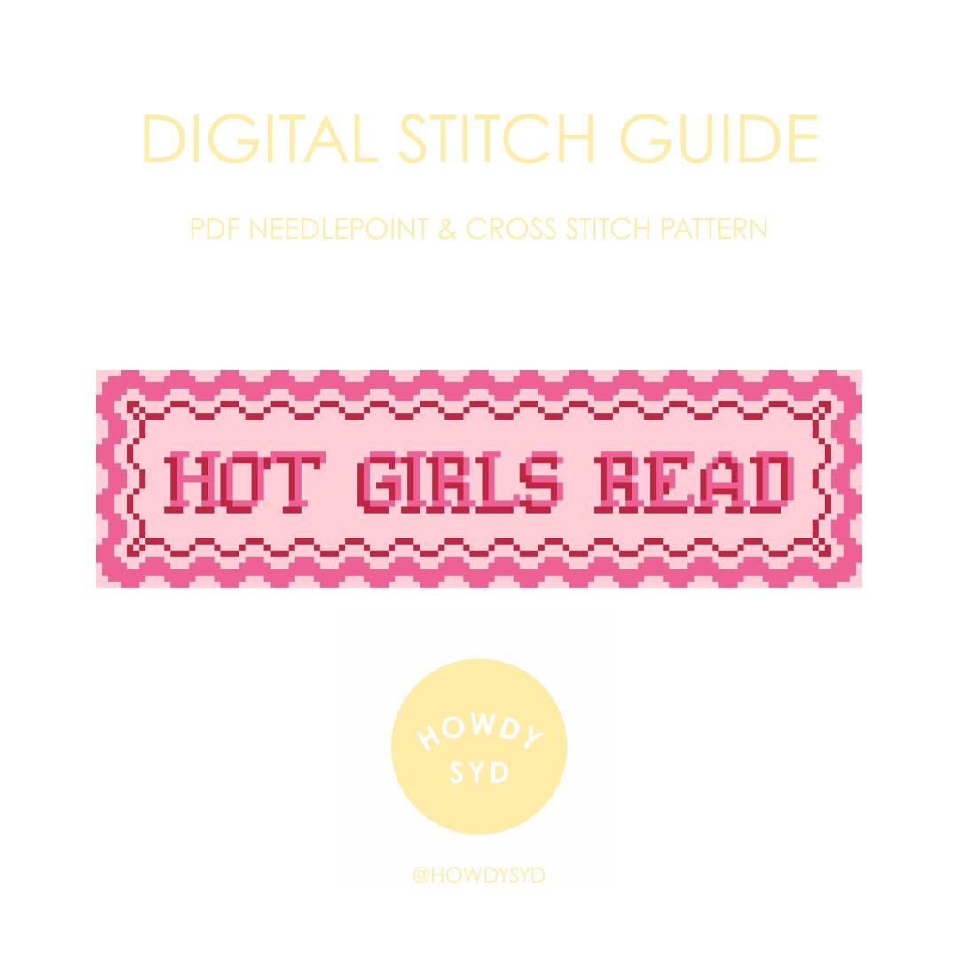 HOT GIRLS READ Needlepoint Digital Stitch Guide - Etsy