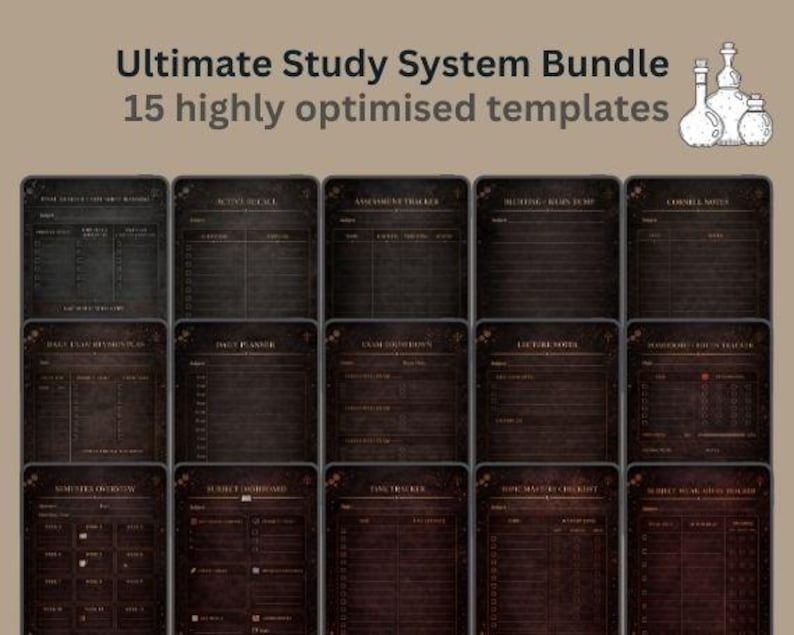 Enchanted Study System Exam Revision Planner Bundle Aesthetic Study ...