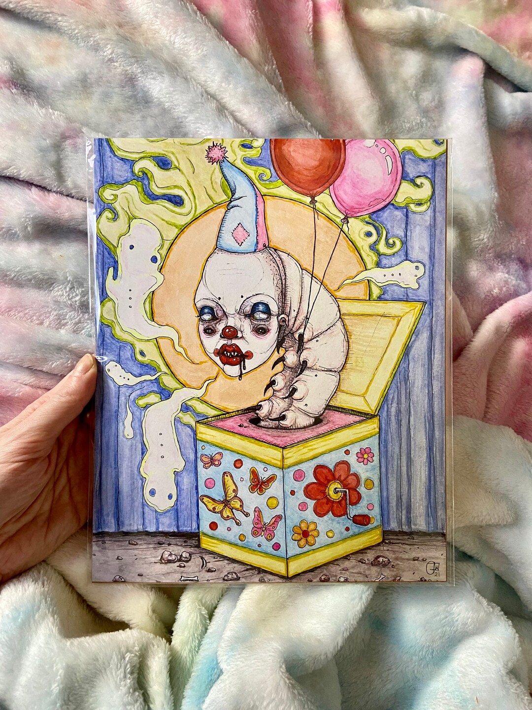Clown in a Box, 8x10 Giclée Art Print - Etsy