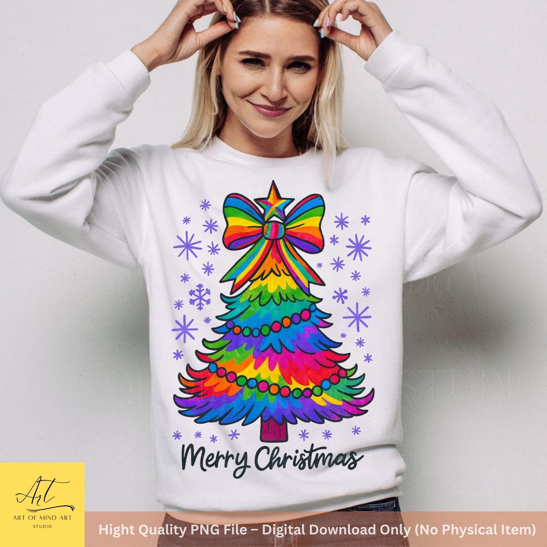 Rainbow Christmas Tree PNG: LGBT Pride Xmas Design (digital Download ...
