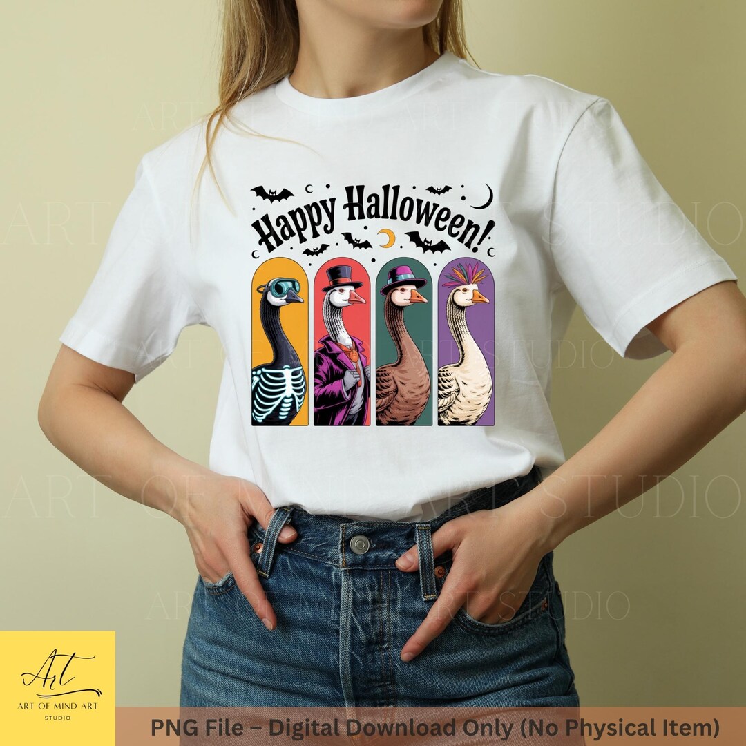 Halloween Goose PNG | Cool Goose Costume Clipart | Skeleton, Vampire ...