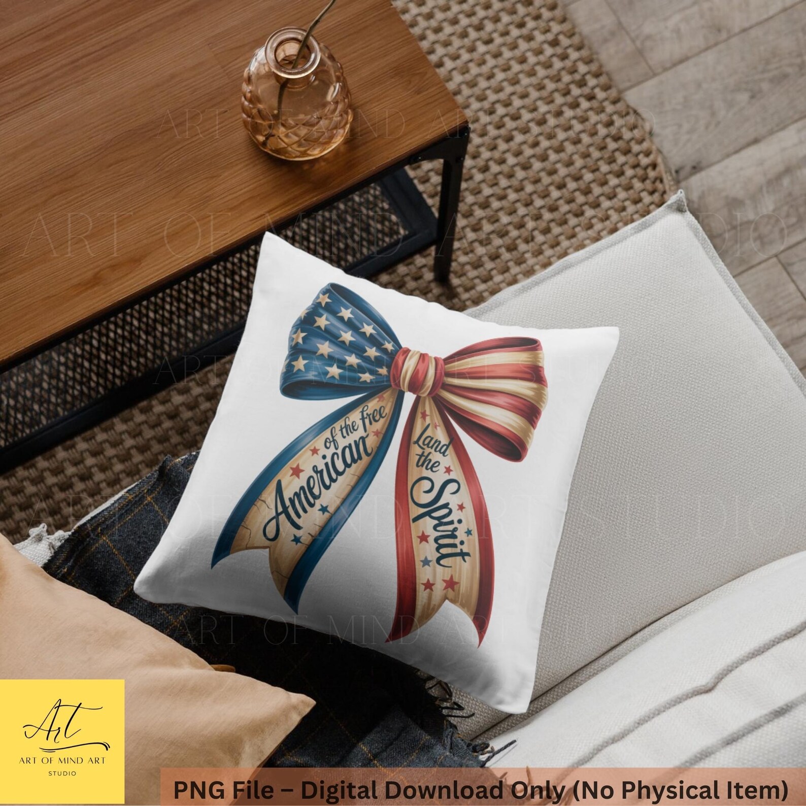 Honor the Brave PNG: American Flag Bow, Patriotic Design (digital ...