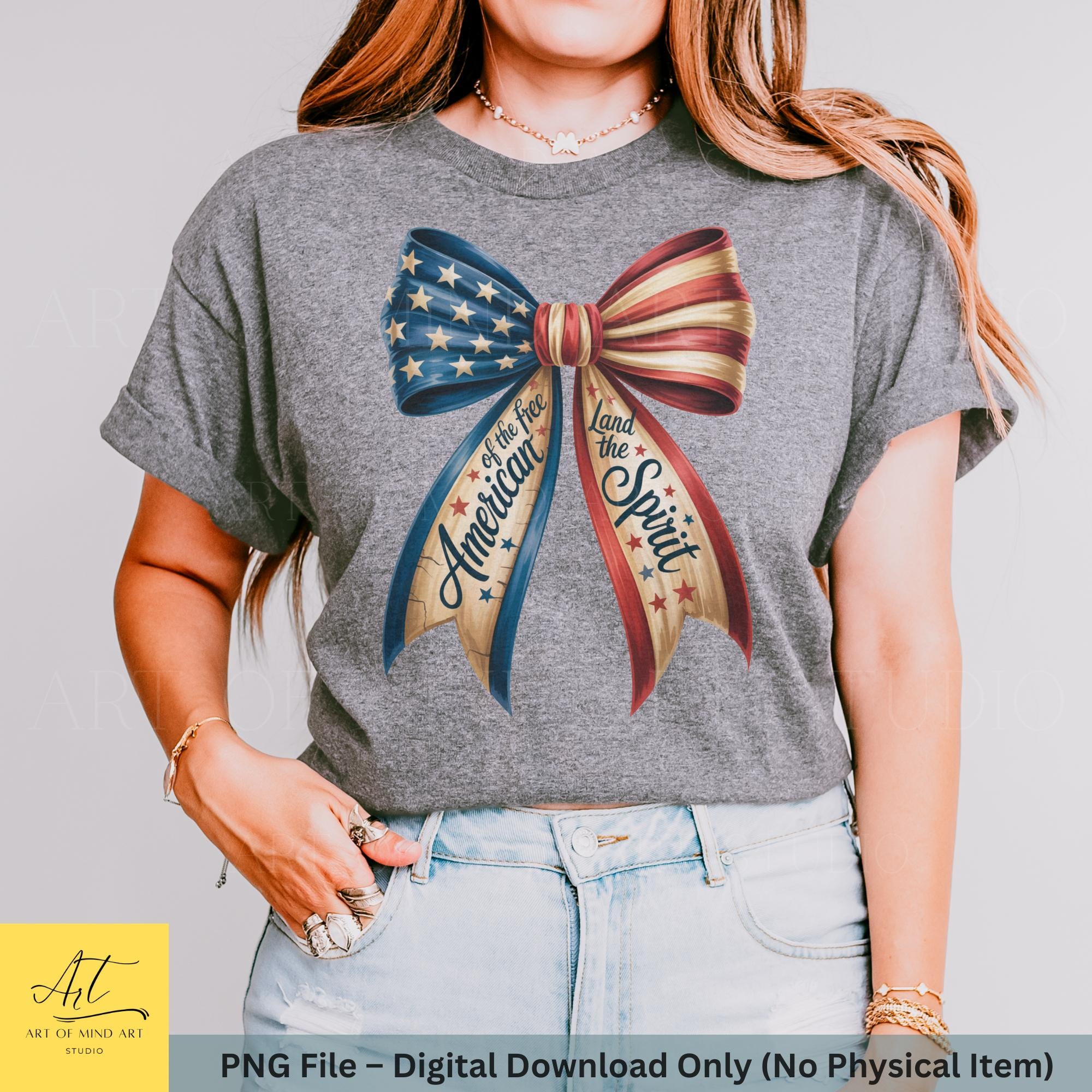 Honor the Brave PNG: American Flag Bow, Patriotic Design (digital ...