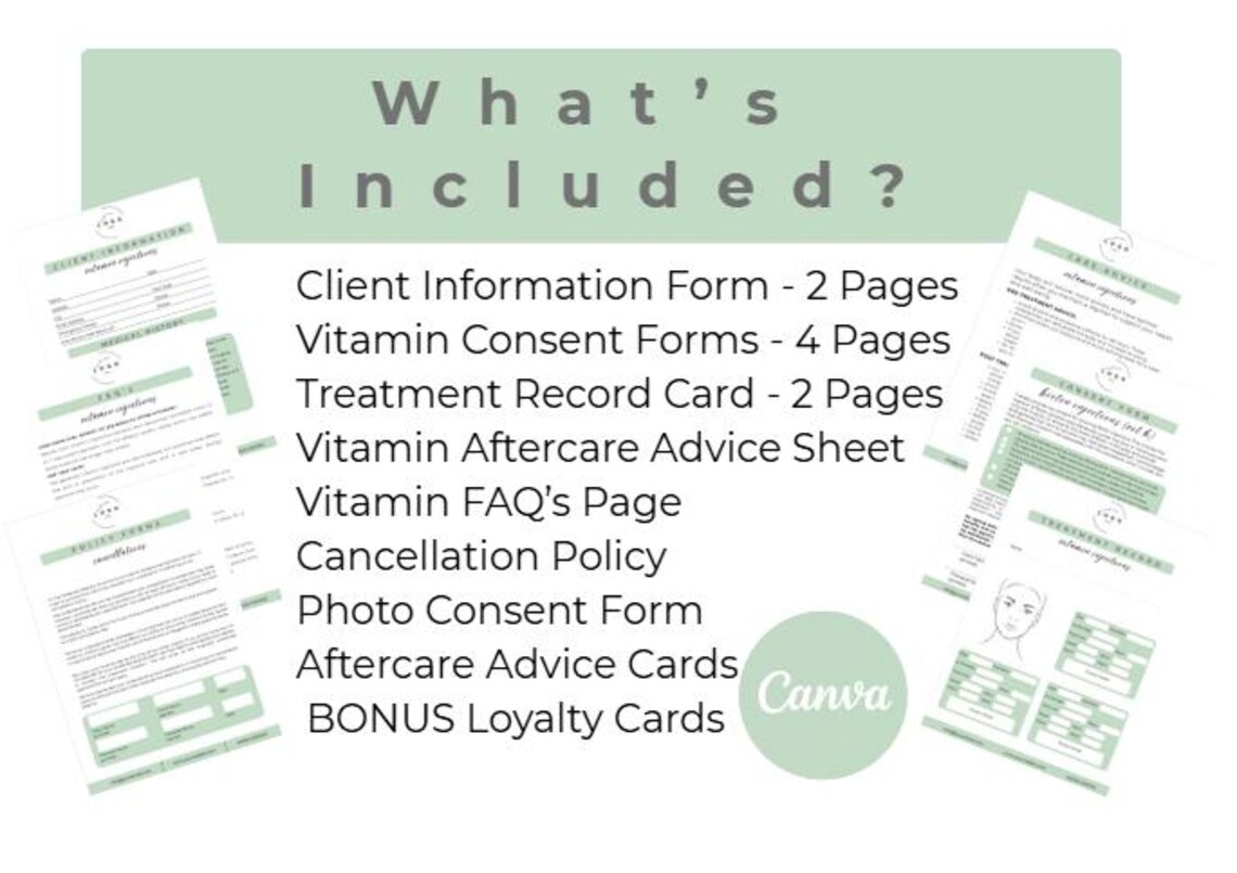 Vitamin Injection Forms Bundle - Etsy
