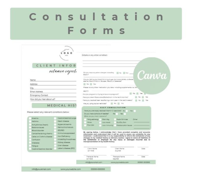 Vitamin Injection Forms Bundle - Etsy