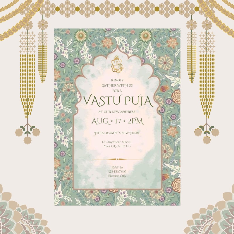 Puja Digital Invitation - Etsy UK