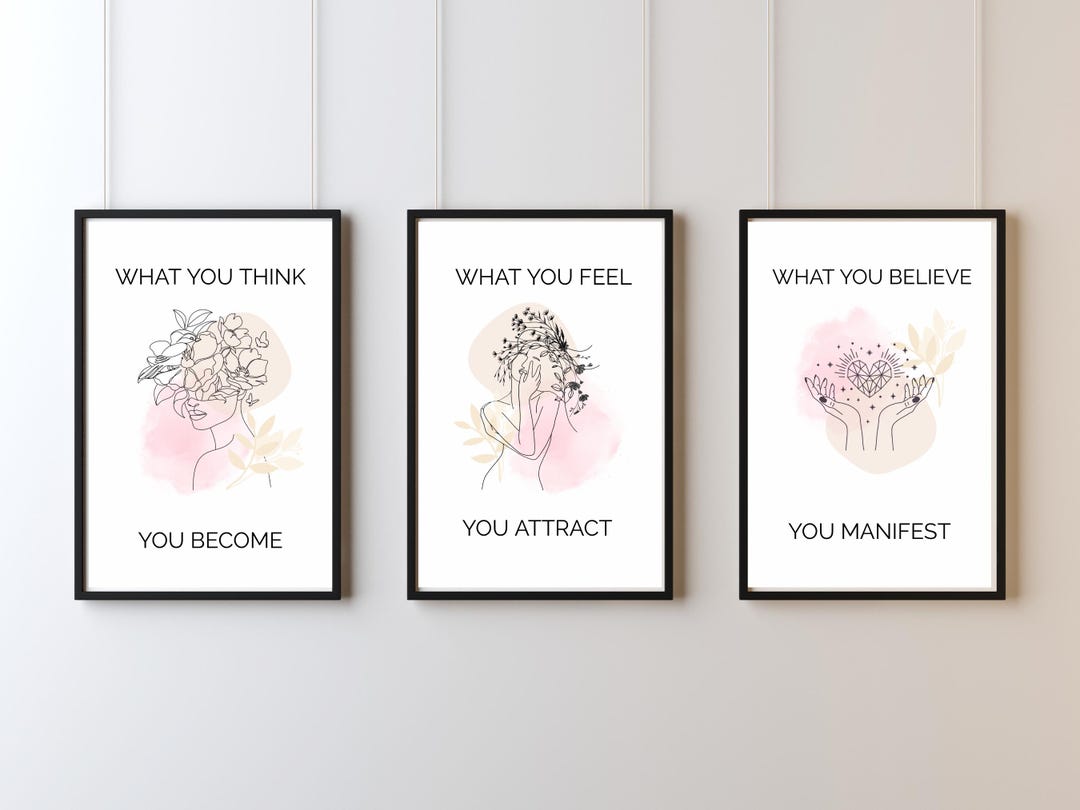 Selflove Poster Set to Print | You Think – You Feel – You Manifest ...