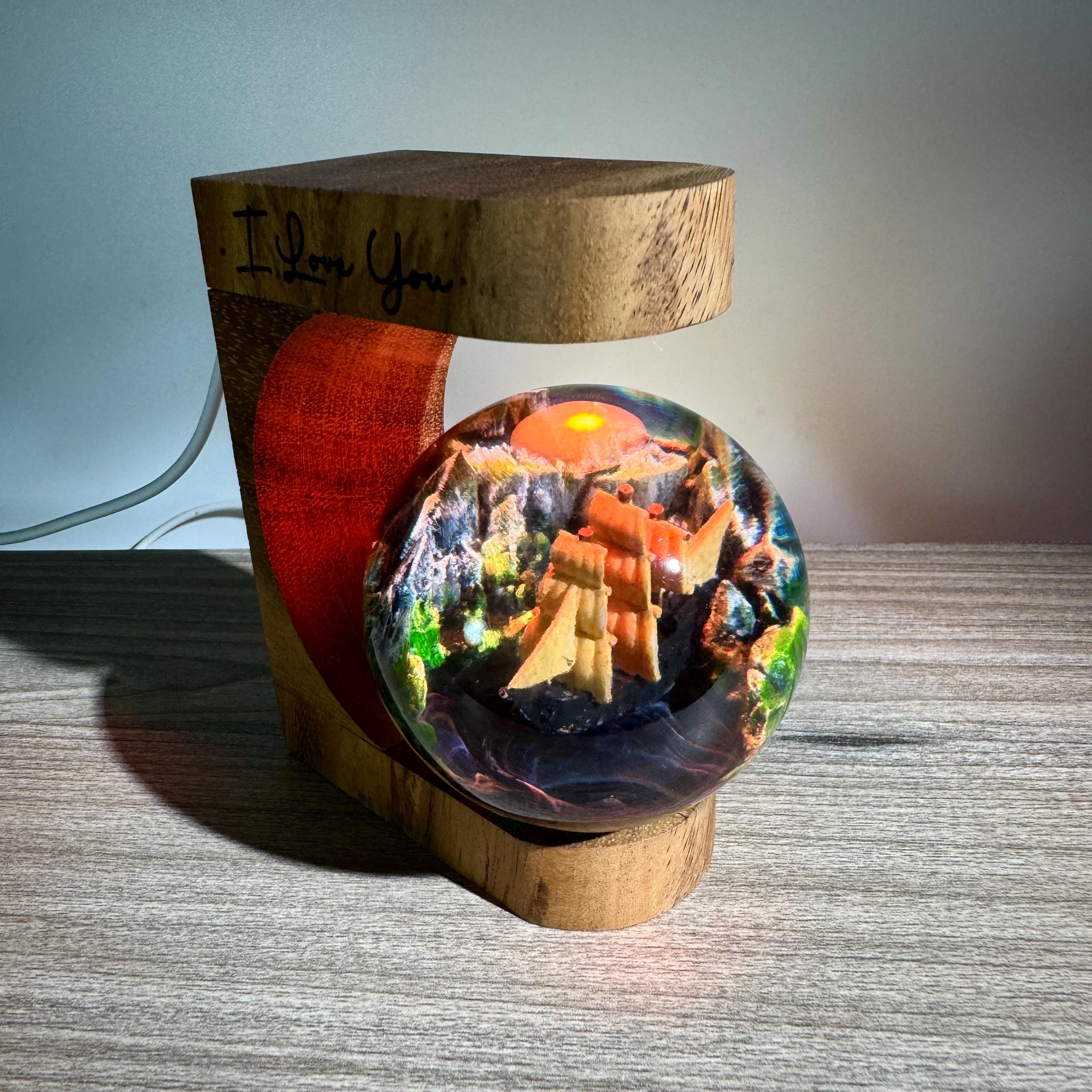 Sailing Ship Resin Globe Lamp – Handmade LED Nautical Light | Custom ...