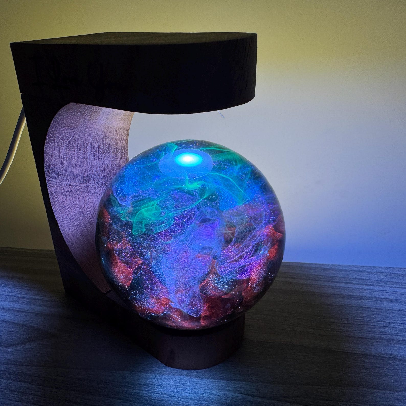 Galaxy Mist Resin Globe Lamp – Handmade LED Cosmic Sphere Light ...