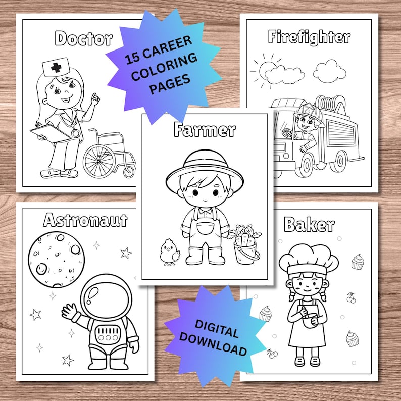 Career Coloring Pages for Kids Educational Career Coloring Pages for ...