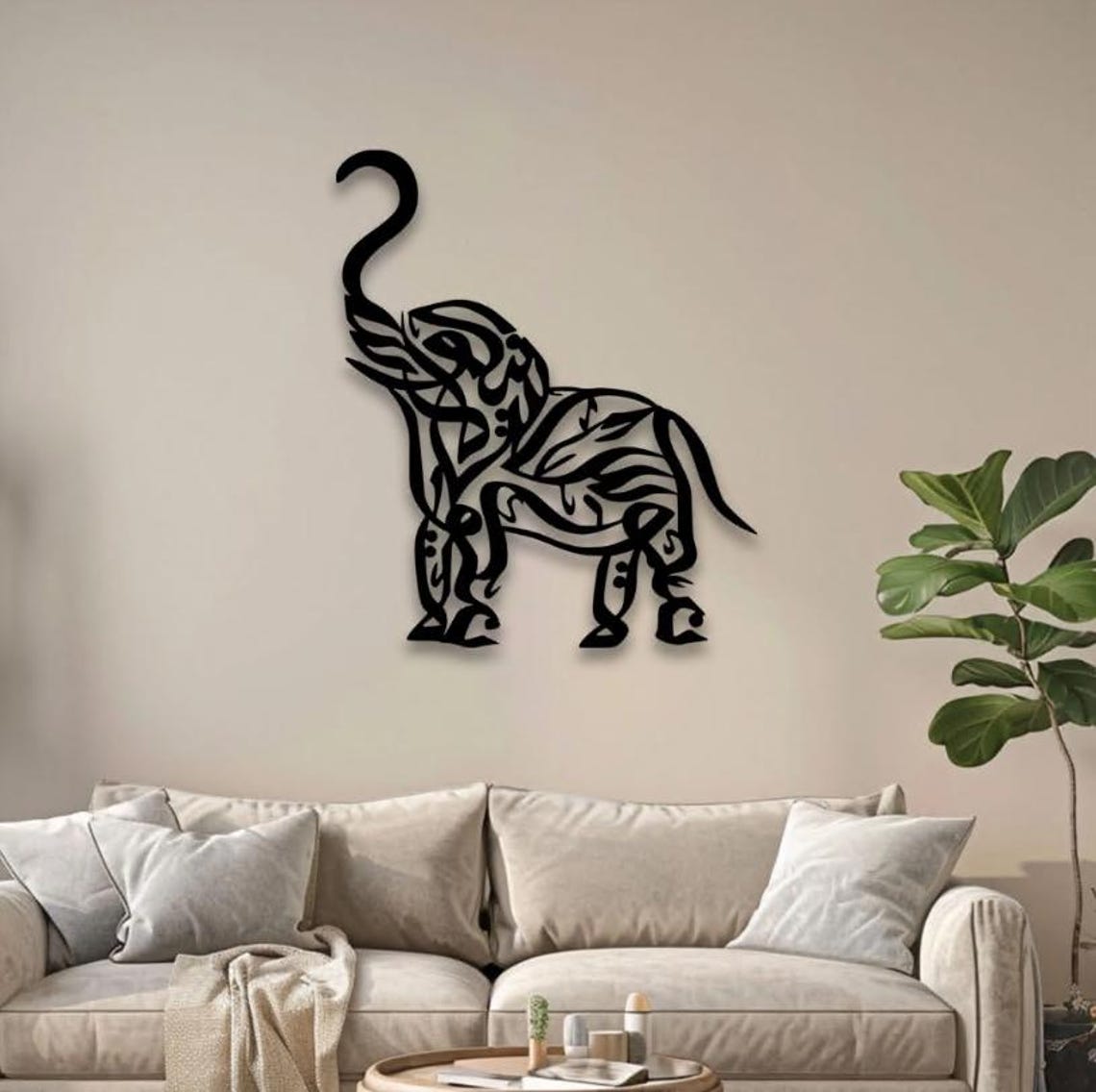Arabic Calligraphy Elephant SVG: Laser Cut Wall Art (digital Download ...