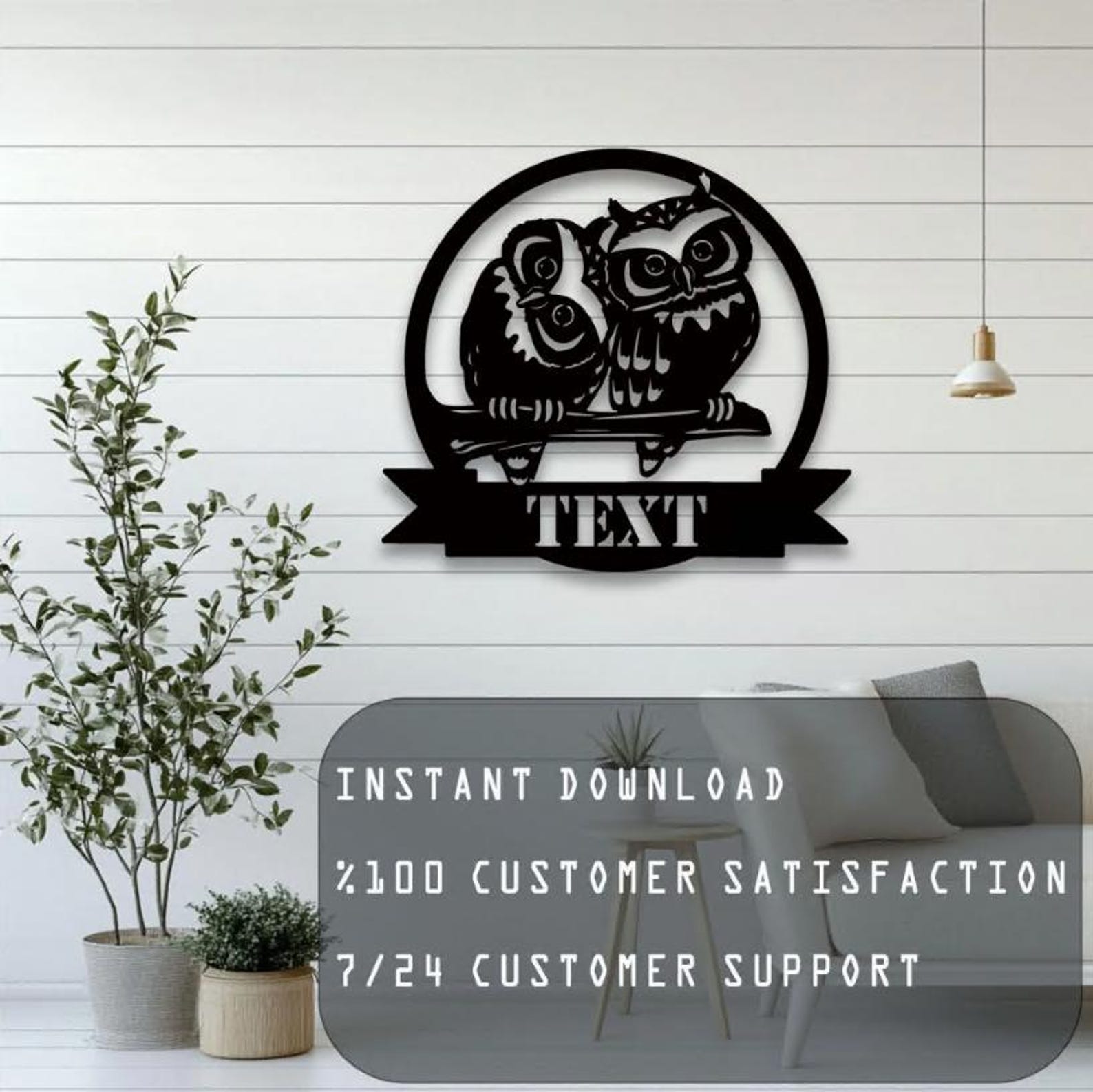 Owl Monogram SVG, DXF Files - Laser Cut Template (digital Download) - Etsy