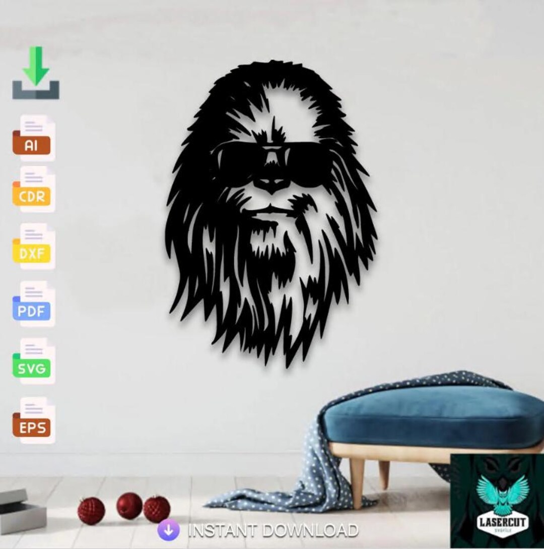 Chewbacca Laser Cut Design: SVG DXF Vector Files (digital Download - Etsy
