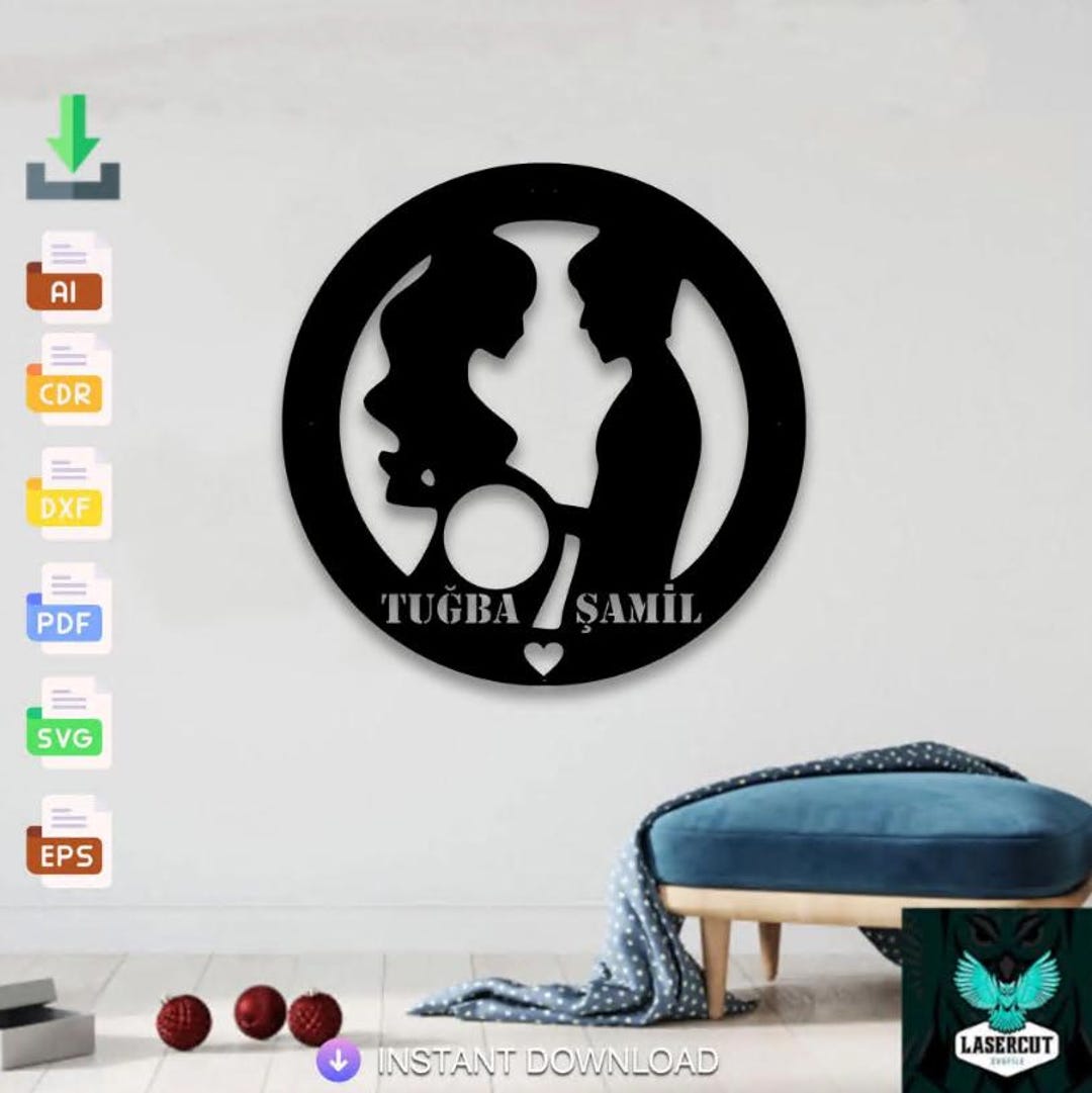 Custom Ultrasound Photo Laser Cut File, Parent Design (SVG, DXF, PDF ...
