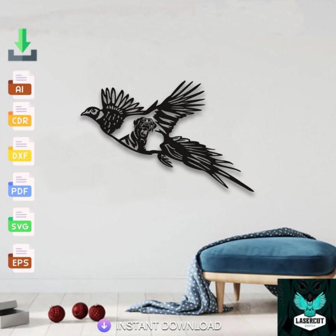 Pheasant Dog Laser Cut Design: CNC, Glowforge, Cricut (digital Files ...