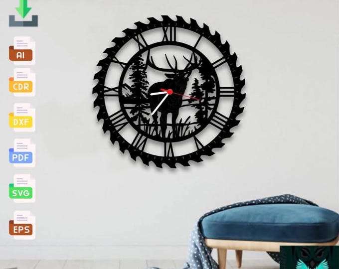 Сlock Svg,clock Face Svg, Deer Svg,commercial Use Svg, Hunting Svg ...