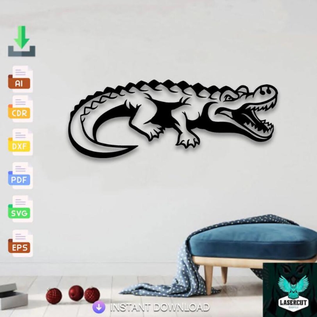 Crocodile T-rex Laser Cut File: SVG DXF Vector Art (digital Download - Etsy