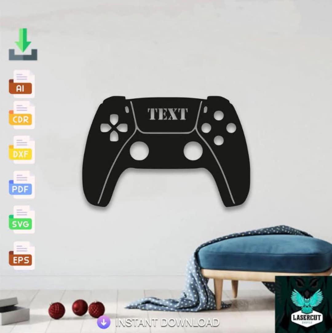 Personalized Playstation PS5 Design Laser Cut Svg Dxf Files Wall ...