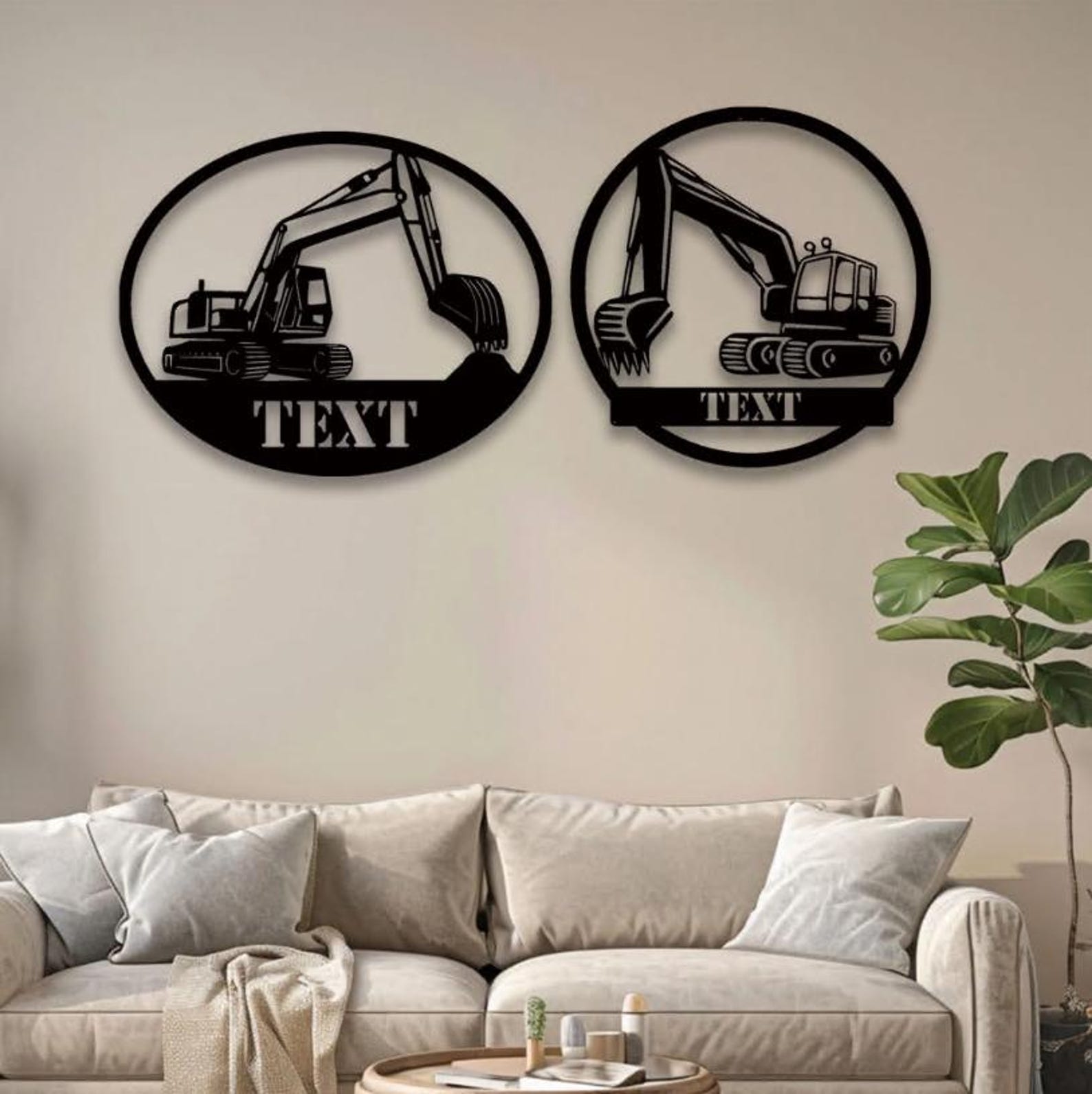 Personalized Excavator Sign: Laser Cut SVG DXF Files (digital Download ...