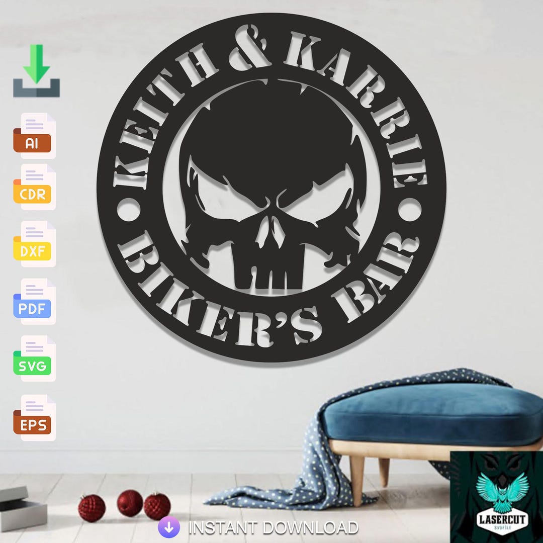Personalized Punisher Svg Laser Cut Dxf File Wall Sticker Engraving ...