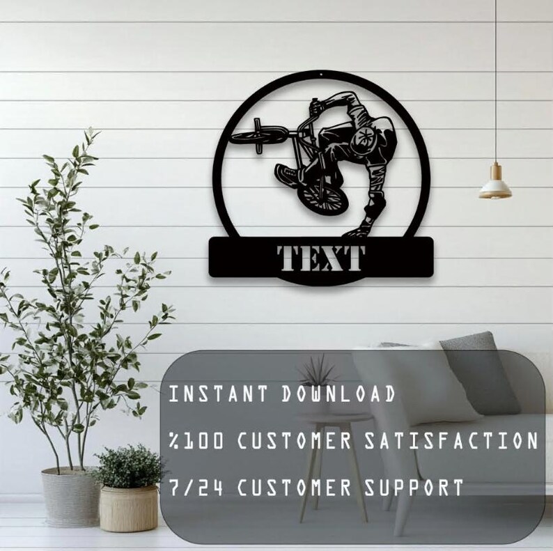 Personalized BMX Biker Laser Cut Files: SVG DXF Vector Template ...
