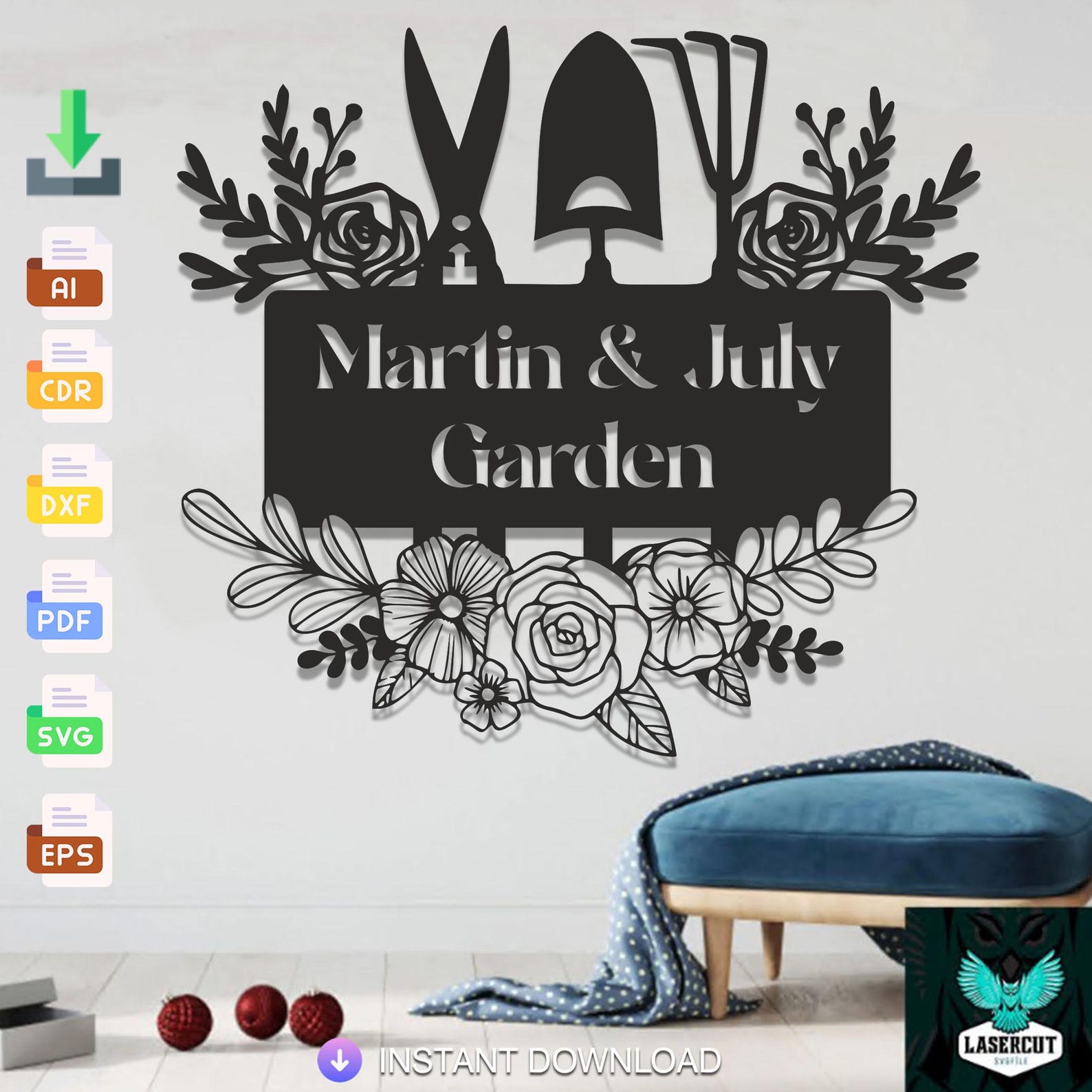 Personalized Garden Sign SVG Laser Cut File (digital Download) - Etsy