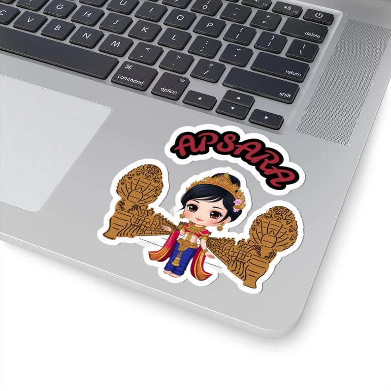 Chibi Apsara Sticker - Cambodian Dancer Kiss-cut Vinyl Decal ...
