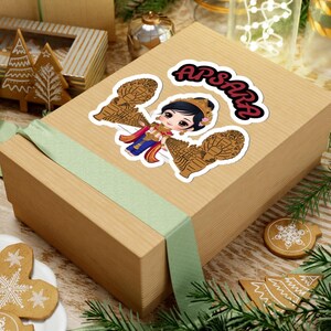 Chibi Apsara Sticker - Cambodian Dancer Kiss-cut Vinyl Decal ...