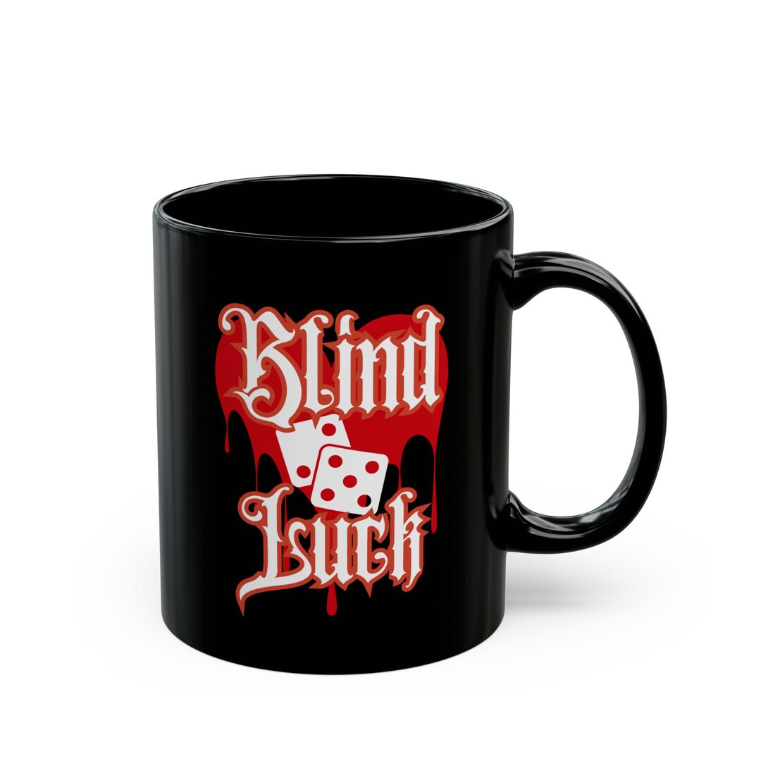 Blind Luck Mug - Gothic Dice Coffee Cup With Blood Drip Graphic - Etsy
