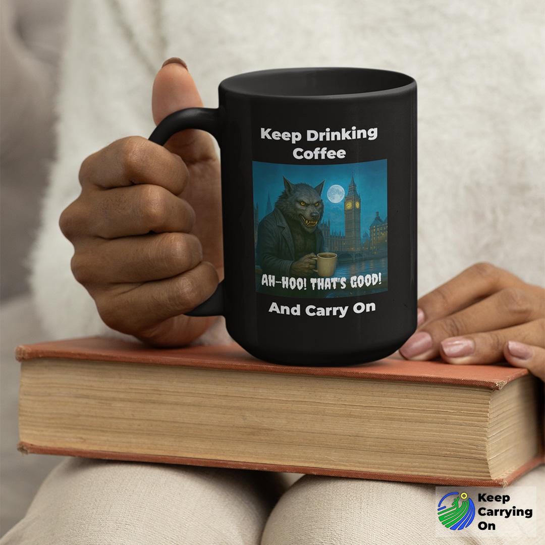 Werewolf Coffee Mug | Funny Monster Drinkware | Spooky Full Moon Gift ...