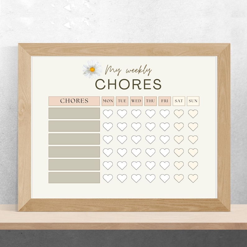 Daily Task Chart Printable Chore List for Kid Responsibility Chart ...