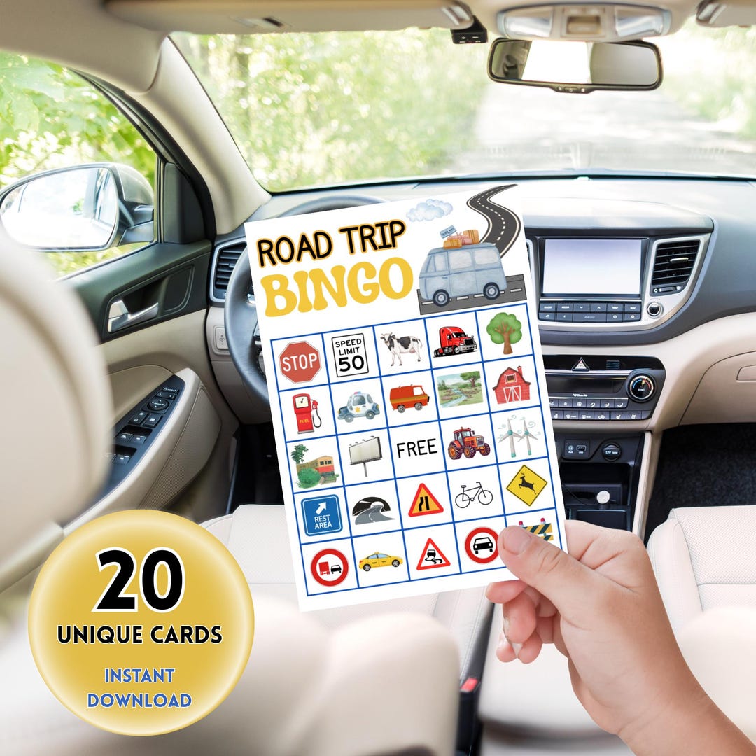 Road Trip Bingo Game: Family Car Ride Activity (digital Download, PDF ...