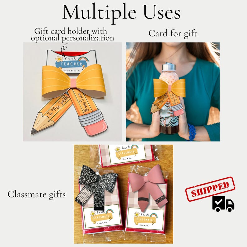 Bow Teacher Gift Card Holder Bundle Coquette Back to School Teacher ...