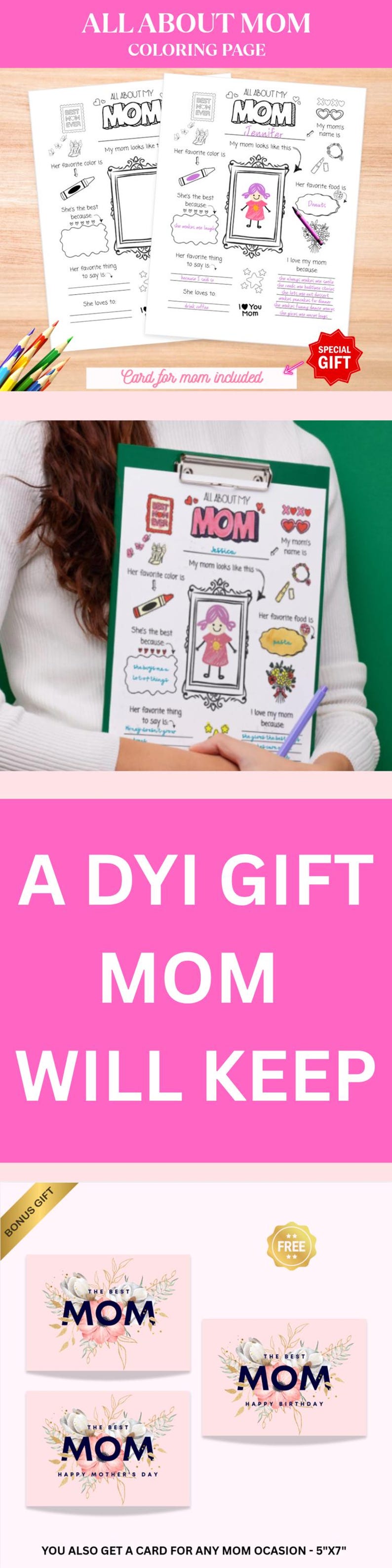 Mother's Day Coloring Page: All About My Mom Activity (digital Download ...