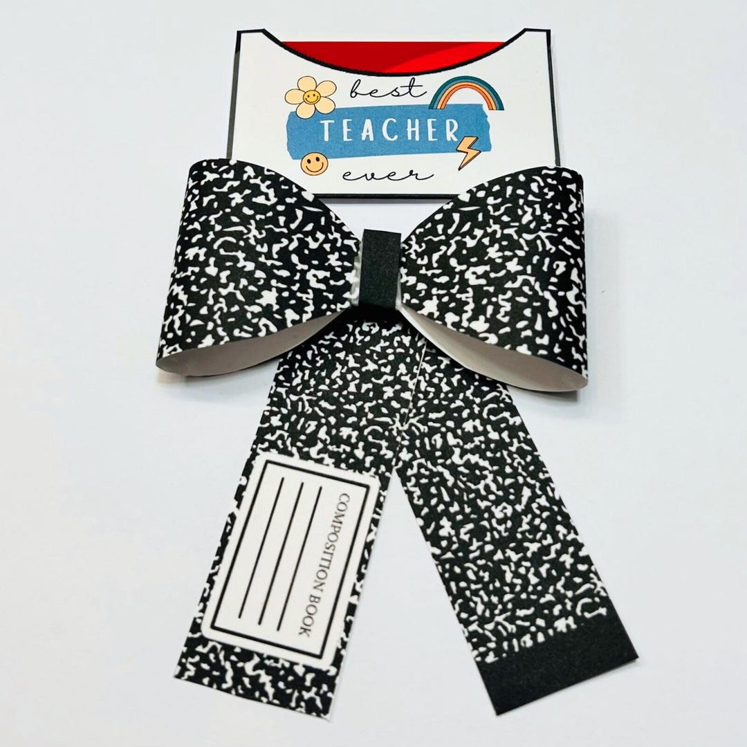 Composition Notebook Bow Teacher Gift Card Holder Coquette Back to ...