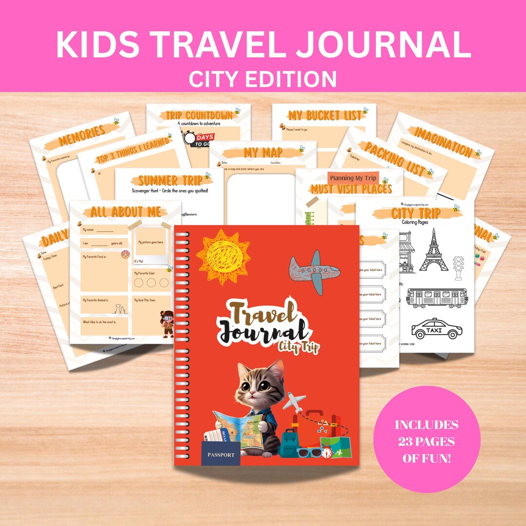 Travel Journal Printable Activity Pack for Kids Travel Diary Page ...