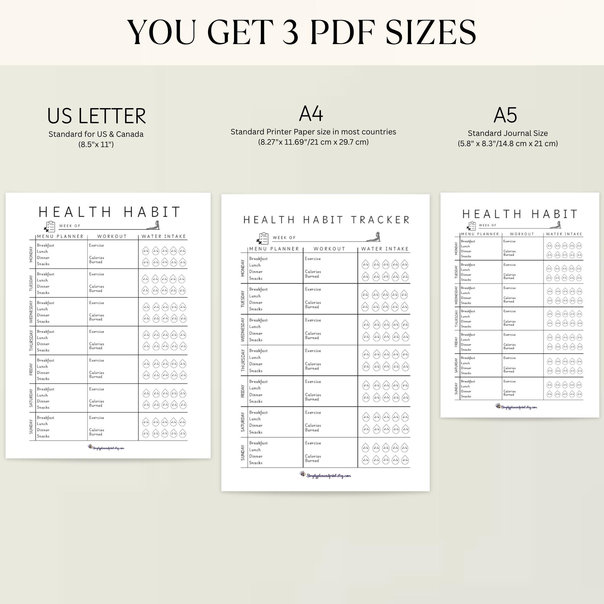 Printable Habit Tracker: Monthly & Weekly Wellness Planner (digital ...