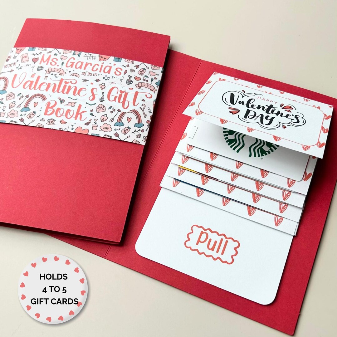 Valentine's Day Waterfall Gift Card Holder Handmade Cash Money Book ...