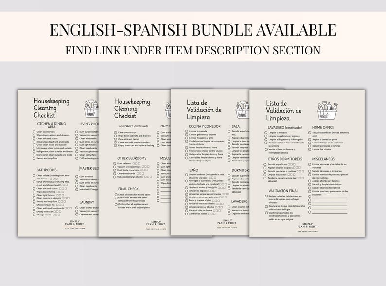 Cleaning Checklist Printable: Housekeeping Schedule, Chore Chart (PDF File) - Etsy