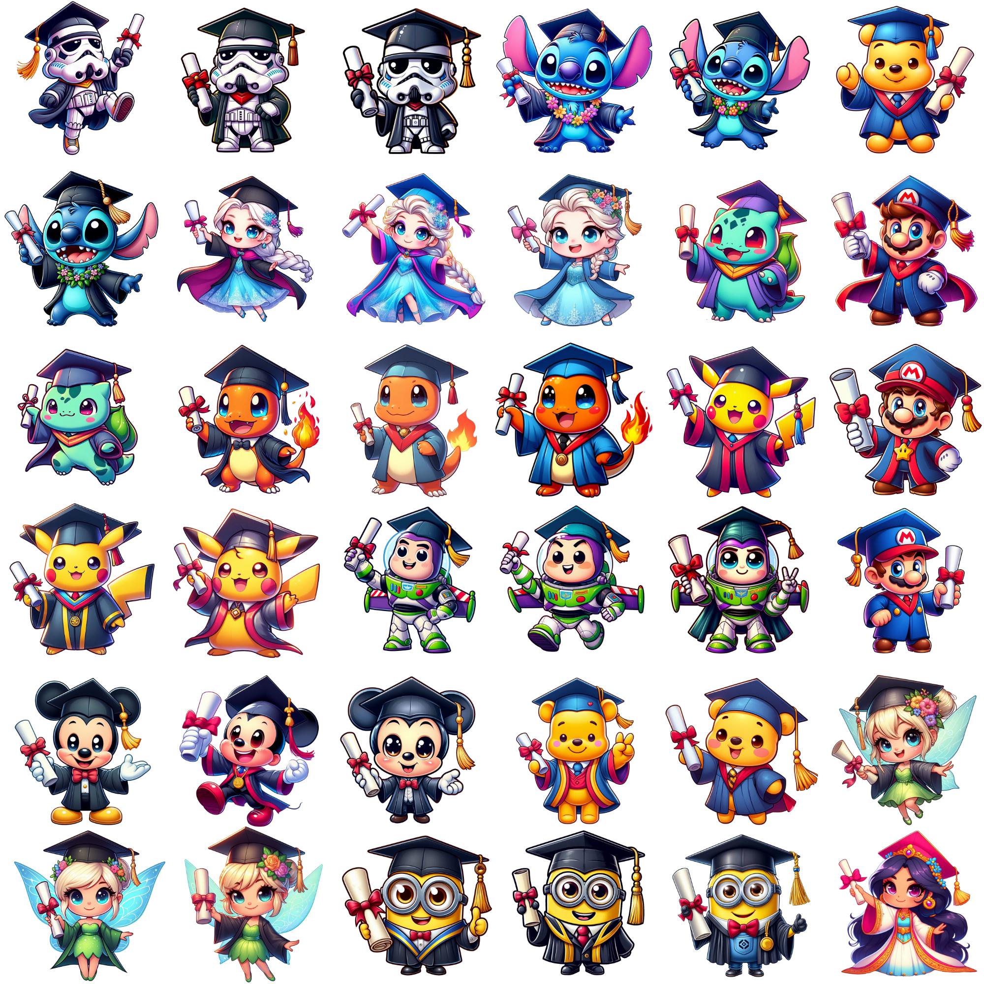 Graduation Cartoon PNG Bundle | Kindergarten Preschool Graduation Shirt ...