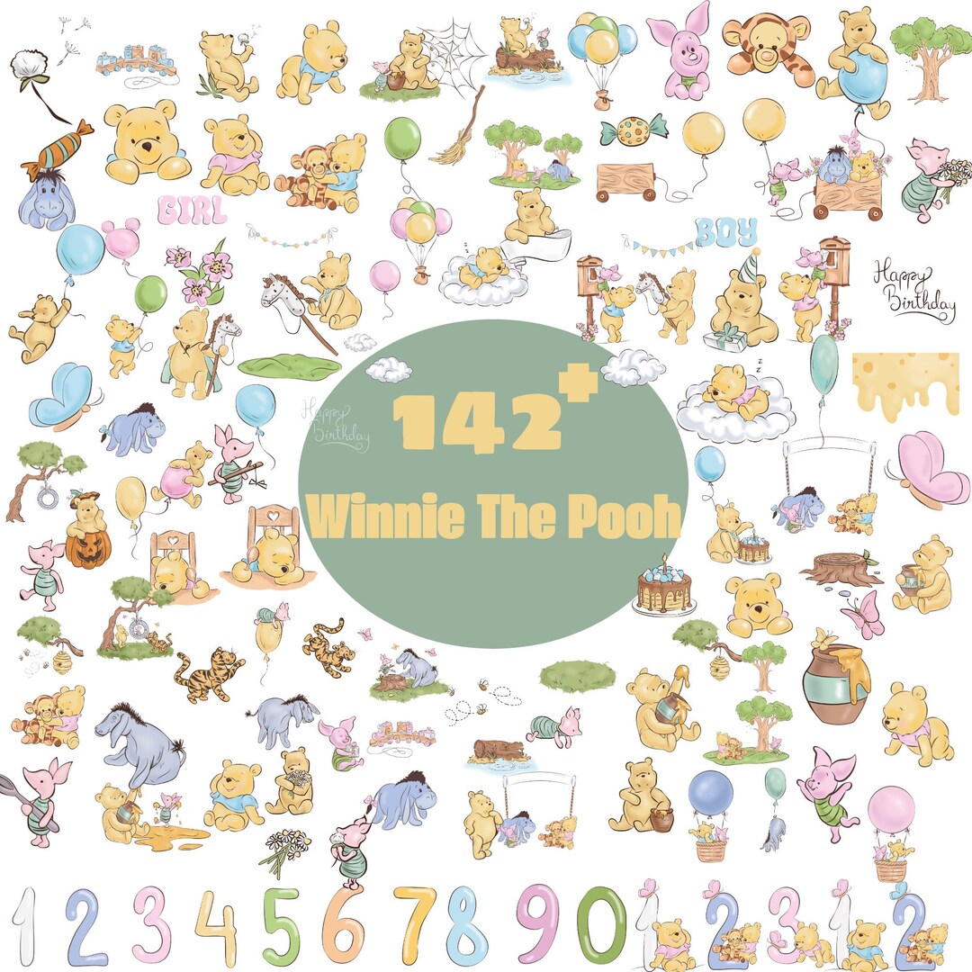 Buy Win_nie the P0oh Clipart Set, 142+ Baby PNG Files for Kids Crafts ...