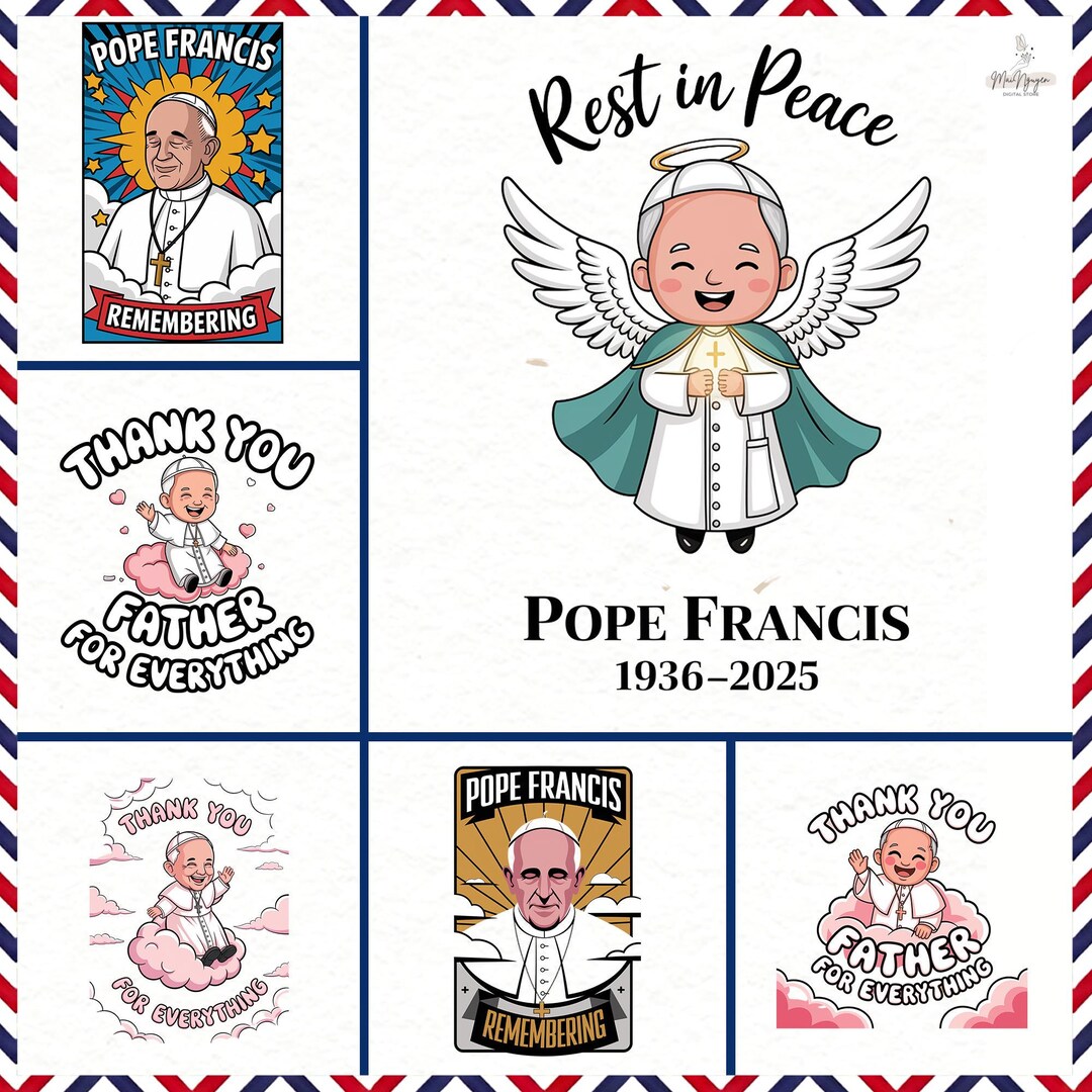 Chibi Pope Francis PNG Bundle, Pope Francis Tribute Png, God Bless Png ...